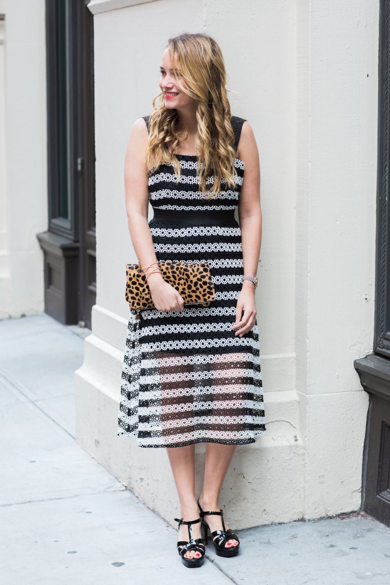 ASOS Striped Lace Midi Dress - The Stripe.