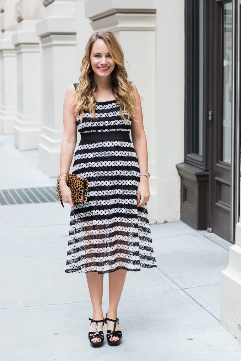 ASOS Striped Lace Midi Dress - The Stripe.