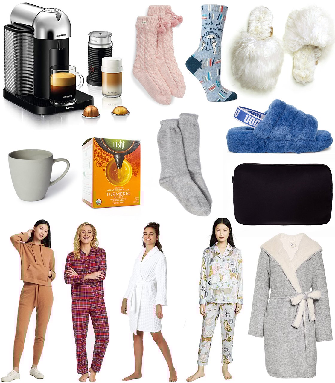 Nespresso Machine, Pajamas + Fourteen Really Good, Cozy Things.